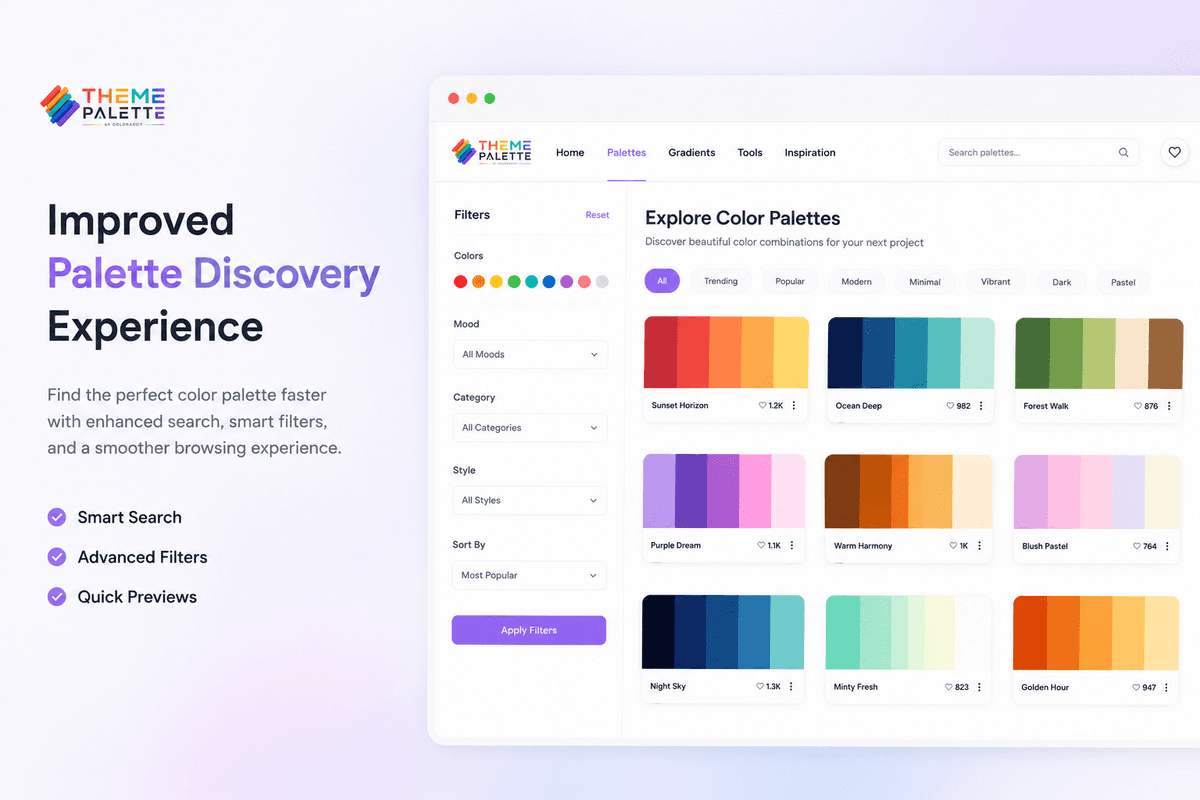 Theme Palette – Discover Beautiful Color Palettes & Themes